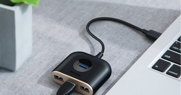 Baseus CAHUB-AY01 Square round 4 in 1 USB HUB Adapter Price in Bangladesh