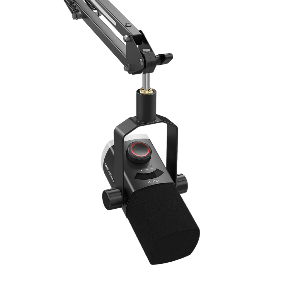 FIFINE AmpliGame AM8PROT Dynamic Microphone Kit with RGB Boom Arm Stand ...