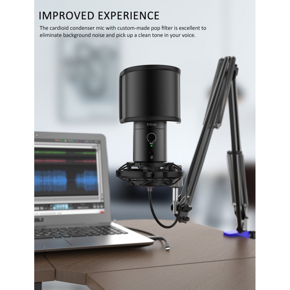 Fifine T683 USB Microphone Arm Stand Kit Gaming Recording Mic Price in ...
