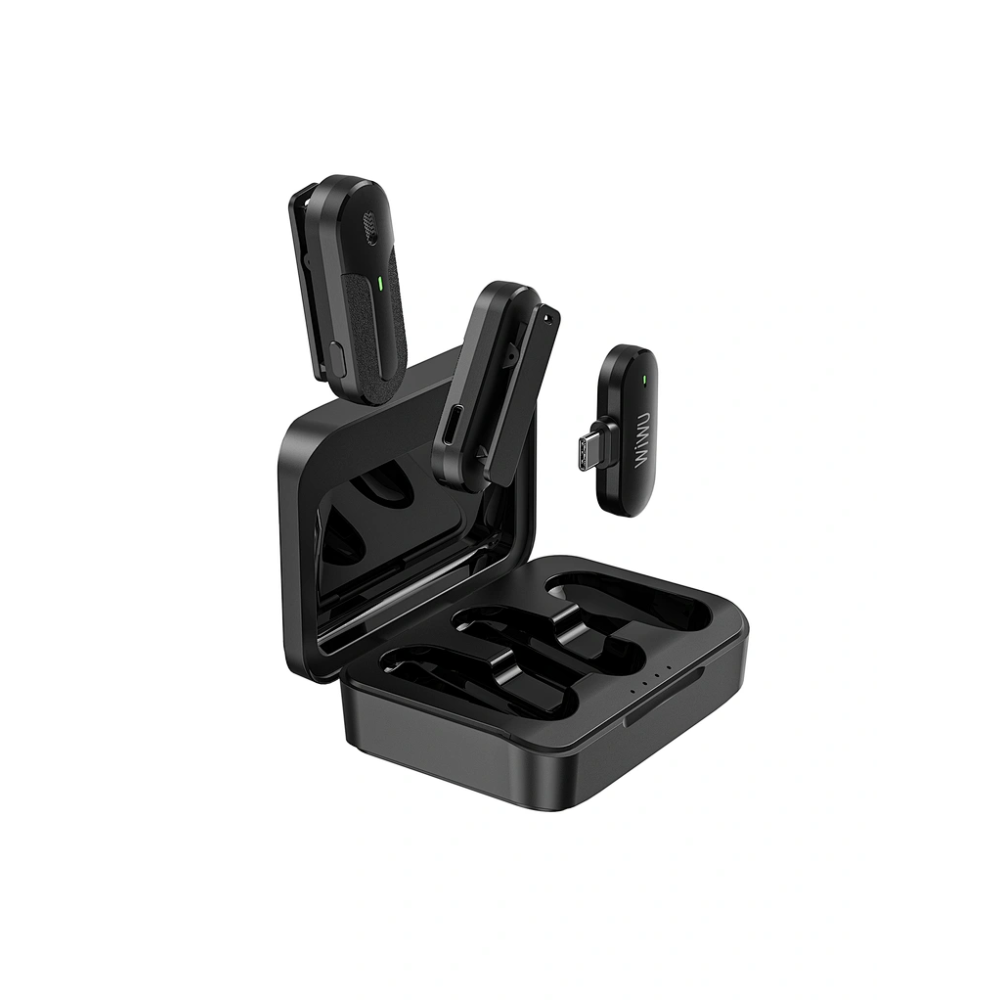 WiWU Portable Wireless Microphone for Smart Phone dual Mics ANC Mute ...