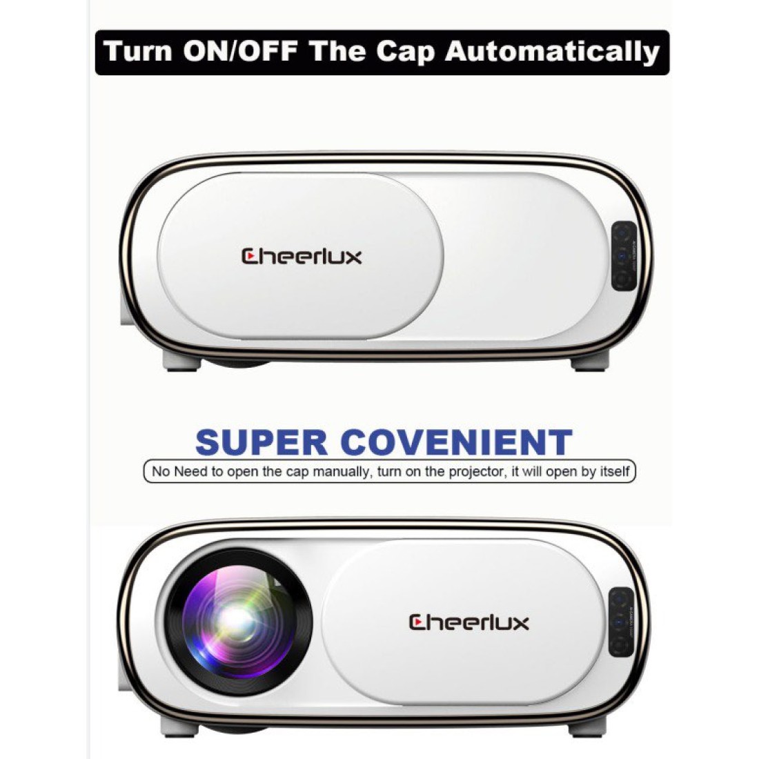 Cheerlux C16 Android smart projector 4000 Lumen Auto Focus Full HD ...