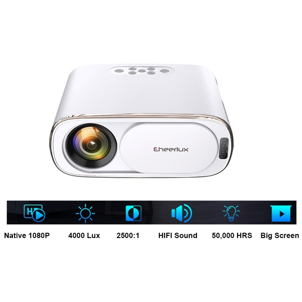 Cheerlux C16 Android smart projector 4000 Lumen Auto Focus Full HD ...